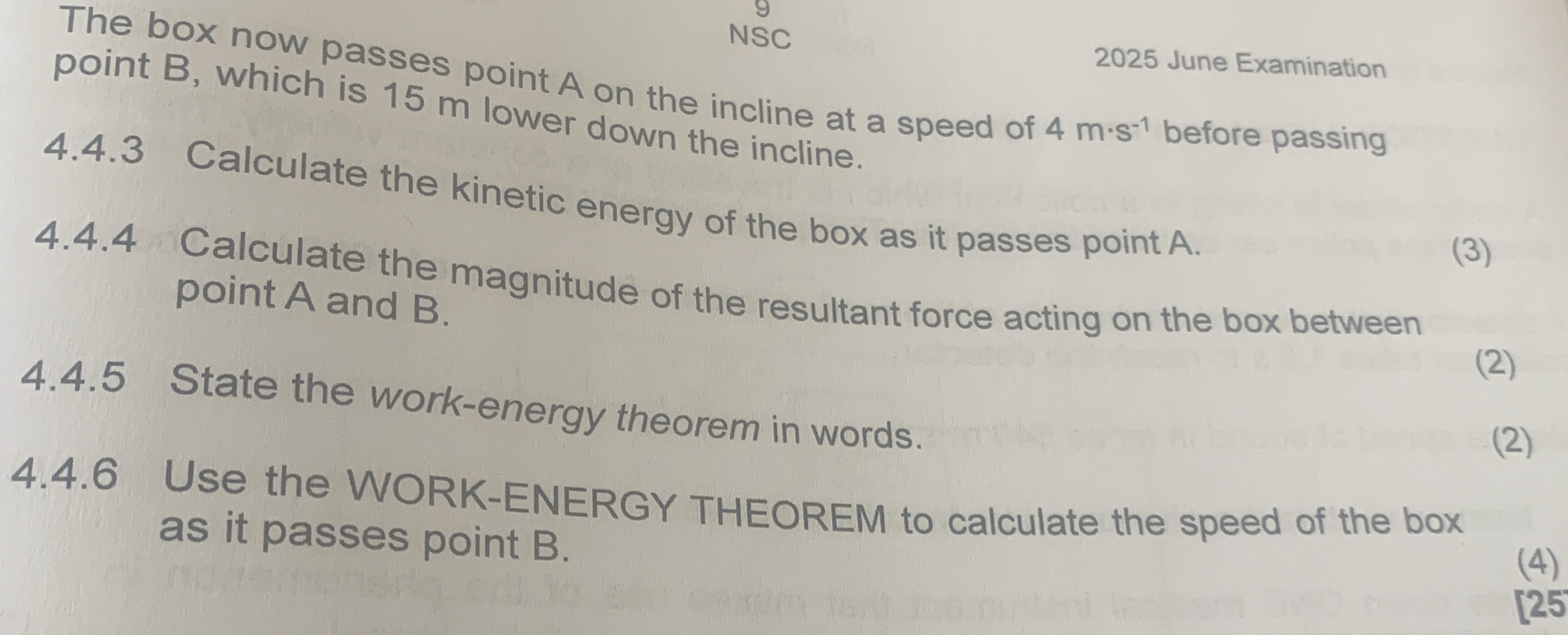 4.4.3 Calculate the kinetic energy of the | StudyX