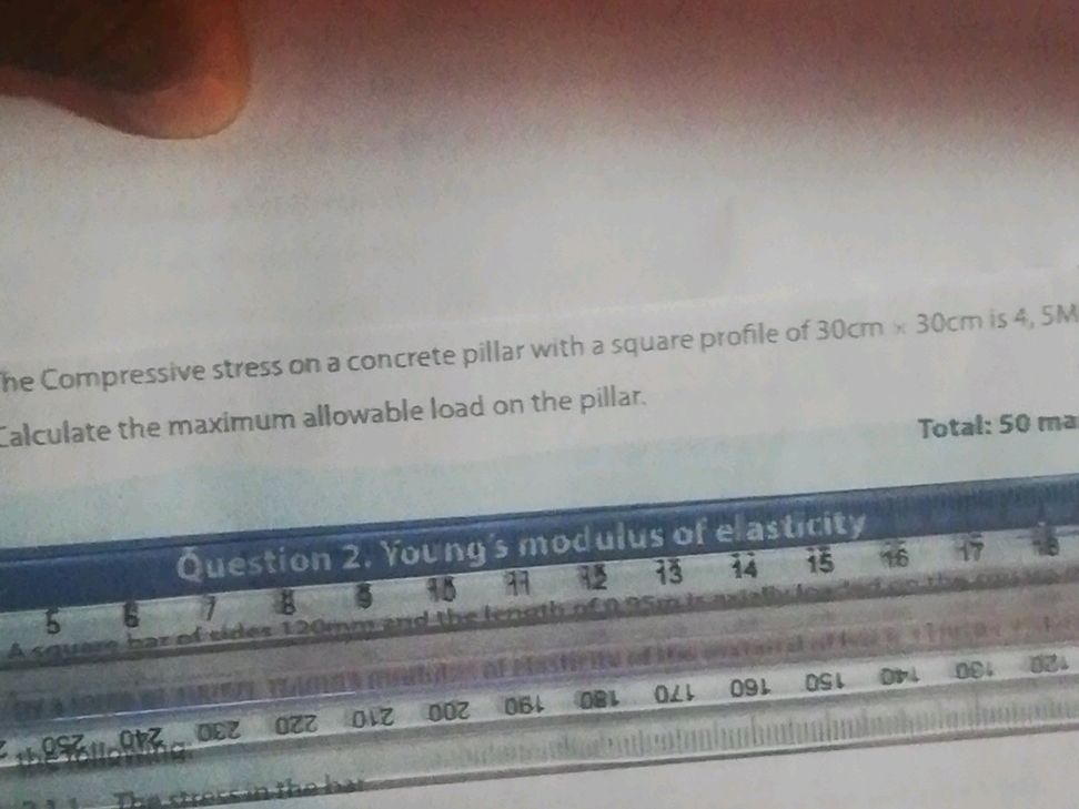 The Compressive stress on a concrete pillar | StudyX