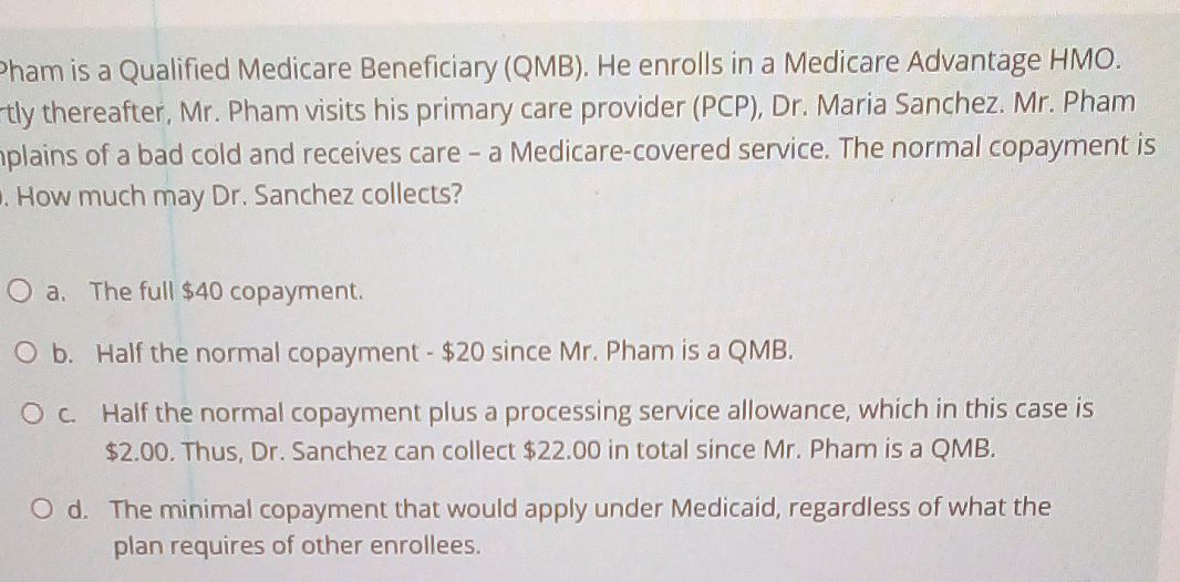 Pham is a Qualified Medicare Beneficiary | StudyX