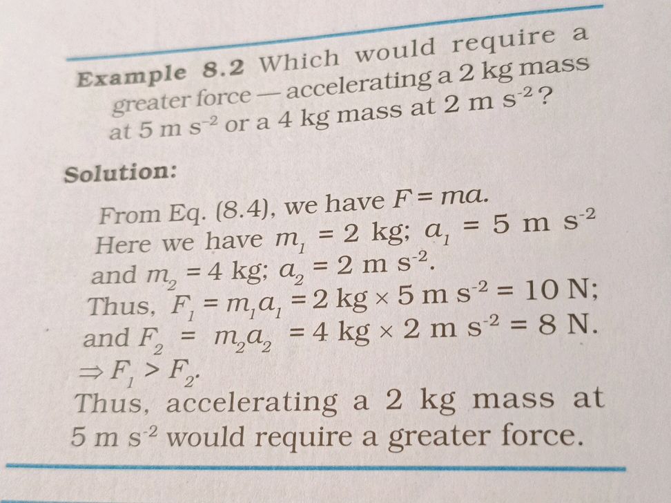 Example 8.2 Which would require a greater