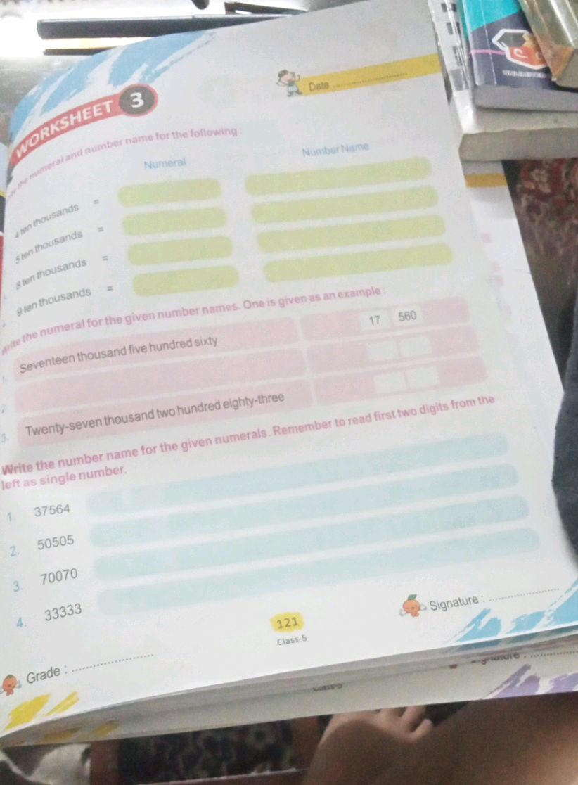 WORKSHEET 3 Numeral and number name for the | StudyX