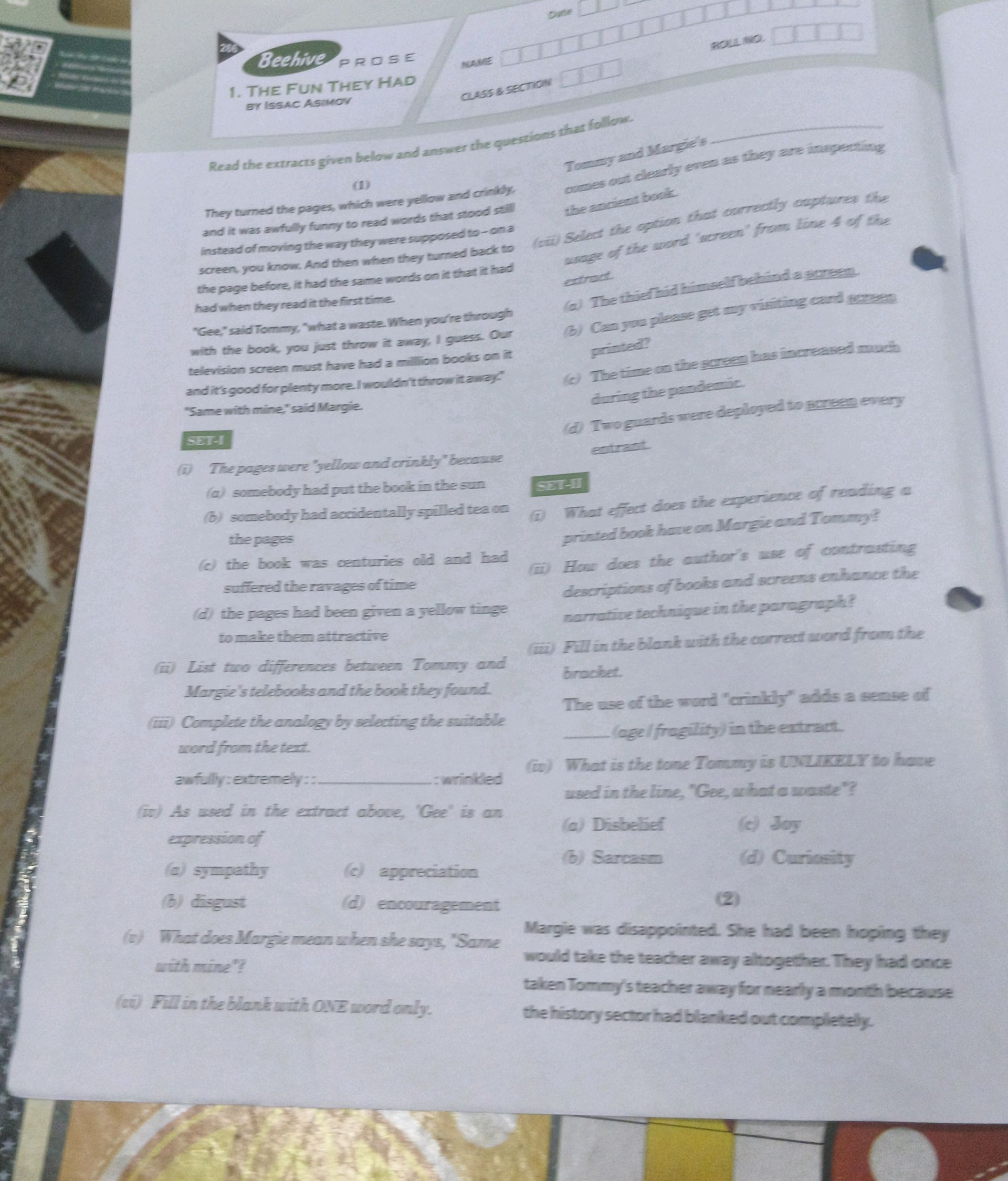 Read the extracts given below and answer the