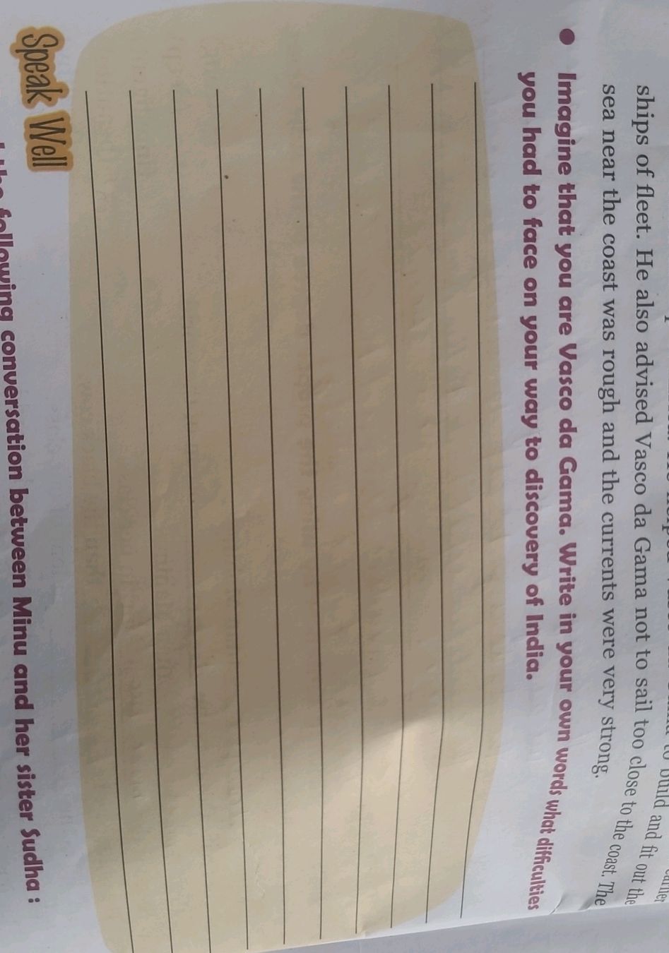 Imagine that you are Vasco da Gama. Write in | StudyX