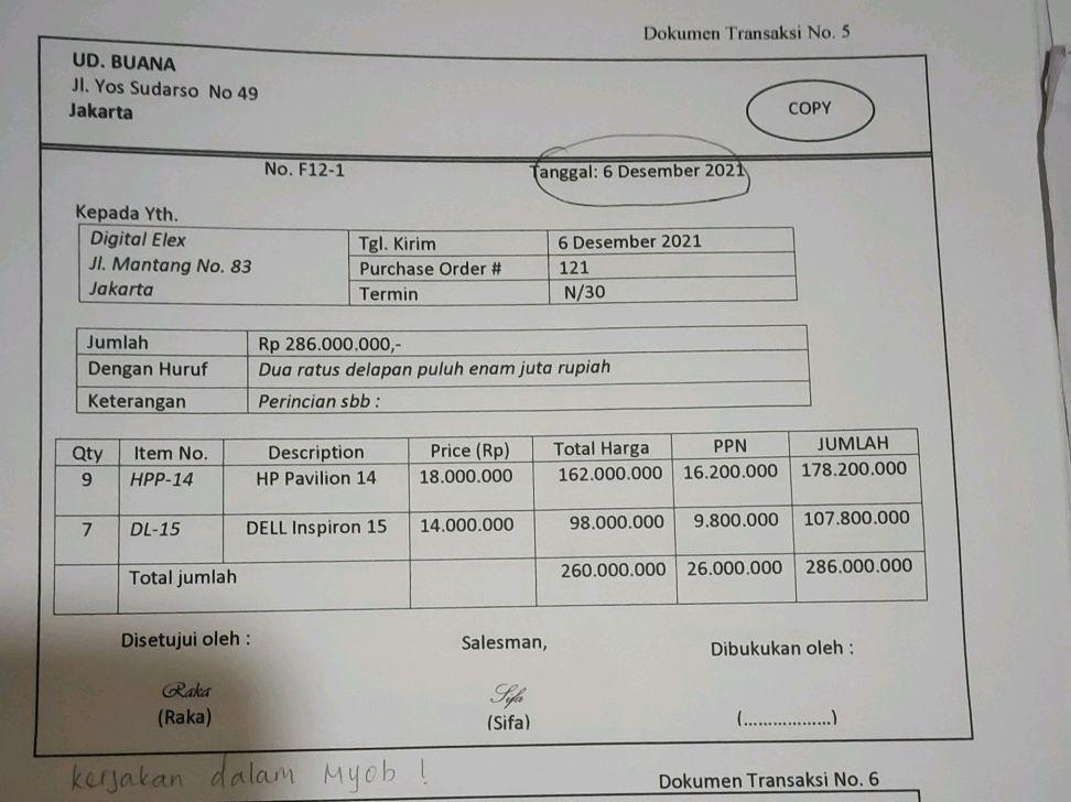 The image shows a transaction document. The | StudyX