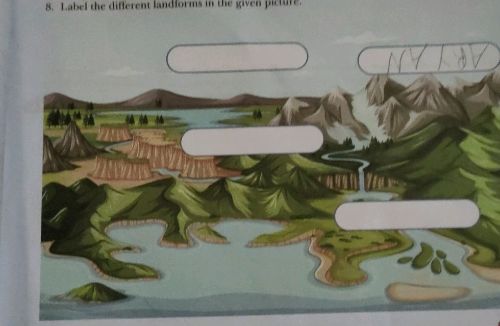8. Label the different landforms in the | StudyX