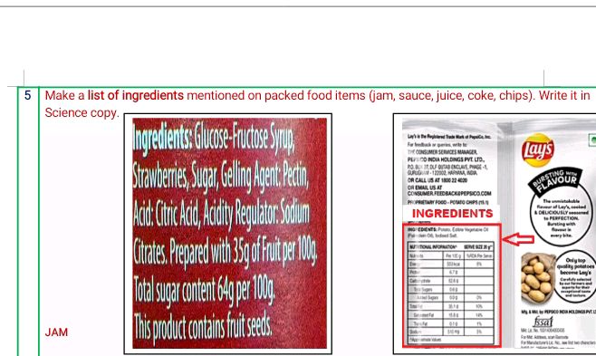 Make a list of ingredients mentioned on | StudyX