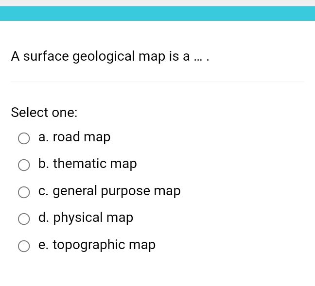 A surface geological map is a ... . Select | StudyX