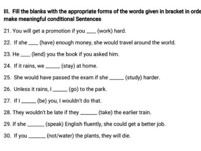 III. Fill the blanks with the appropriate | StudyX