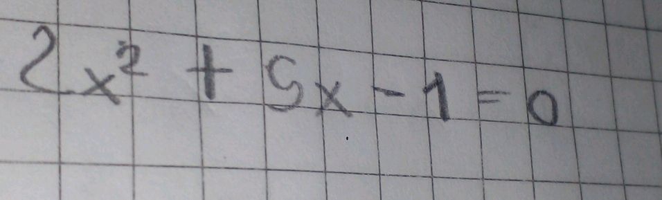Solve quadratic equation 2x^2 + 5x - 1 = 0 | StudyX