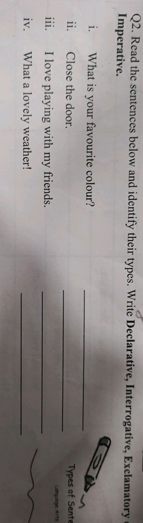 Q2. Read the sentences below and identify | StudyX