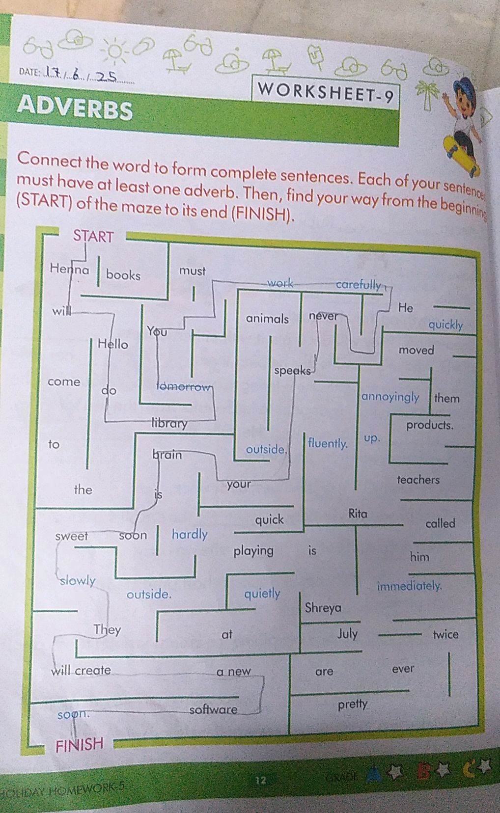 Connect the word to form complete sentences. | StudyX