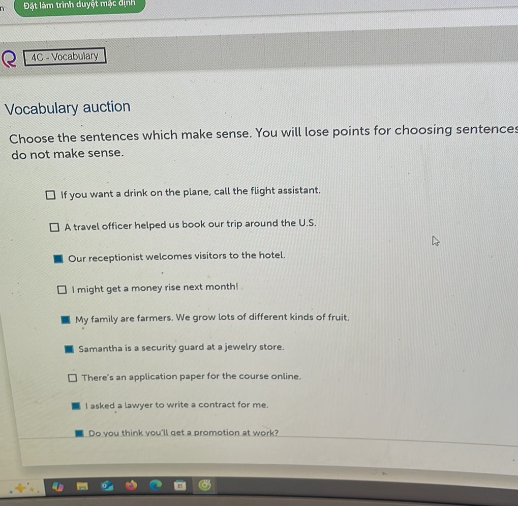 Choose the sentences which make sense. You | StudyX