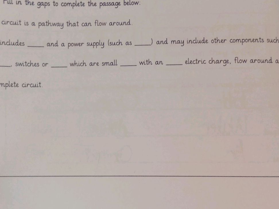 Fill in the gaps to complete the passage | StudyX