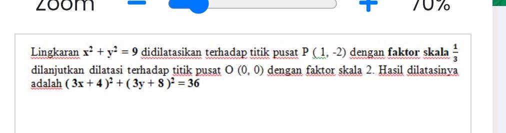 Lingkaran $x^2 + y^2 = 9$ didilatasikan | StudyX