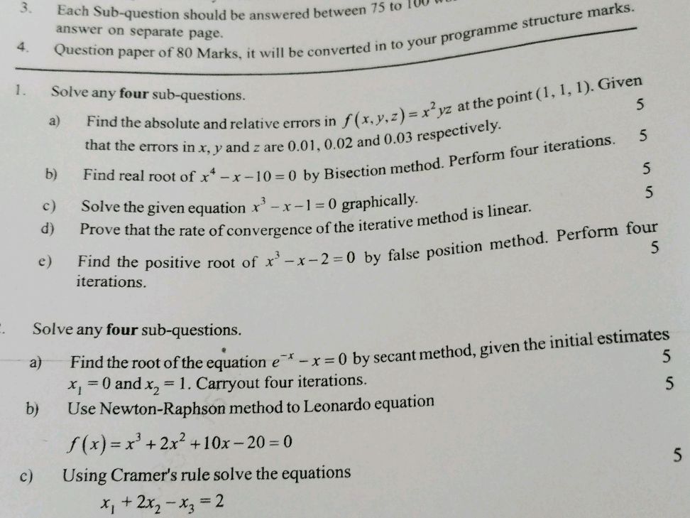1. Solve any four sub-questions. a) Find | StudyX