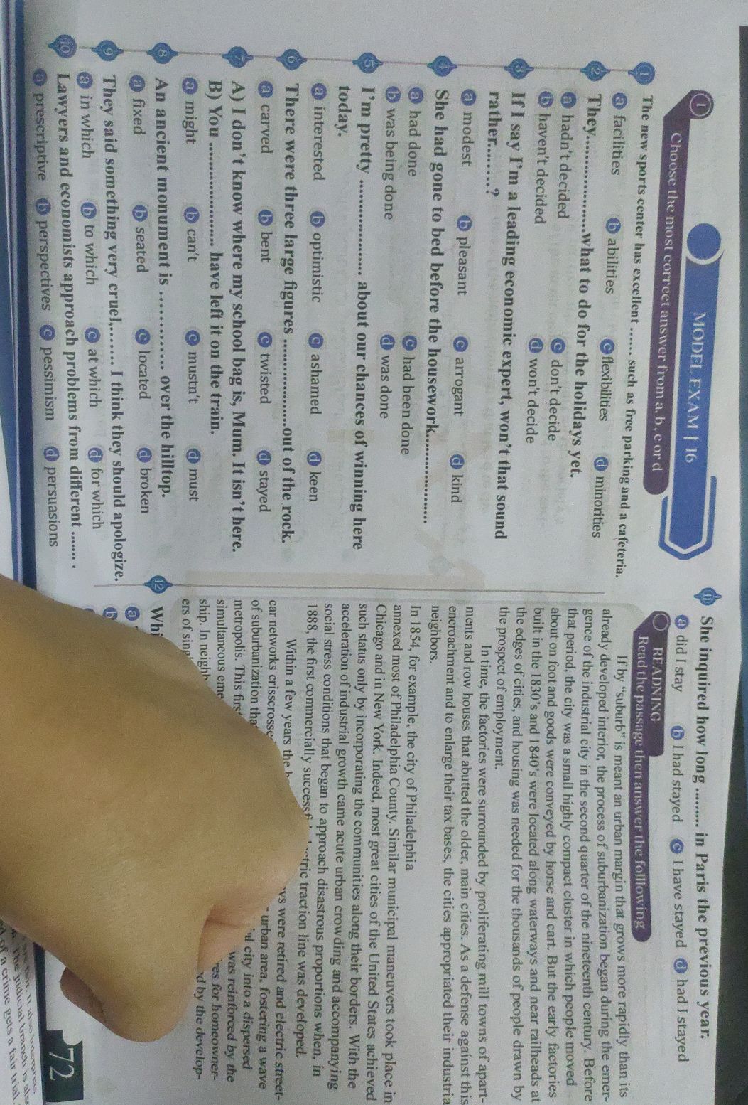 Choose the most correct answer from a, b, c | StudyX