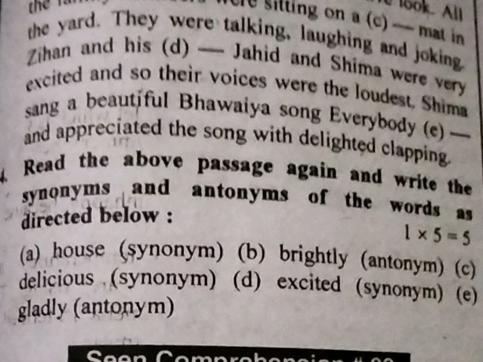 Read the above passage again and write the | StudyX