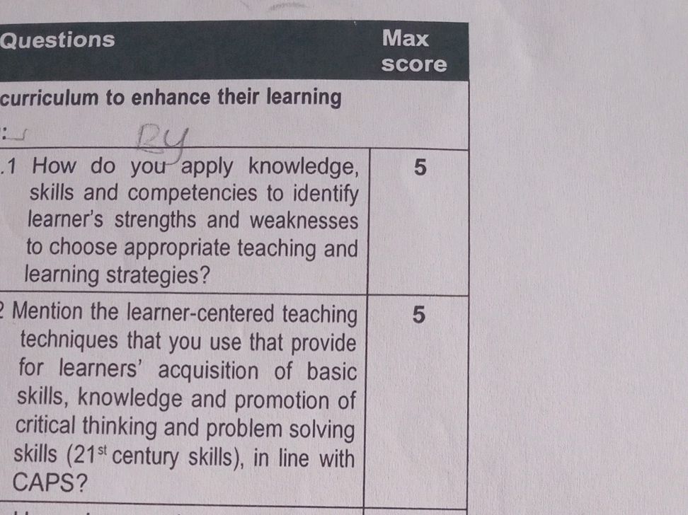 1 How do you apply knowledge, skills and | StudyX