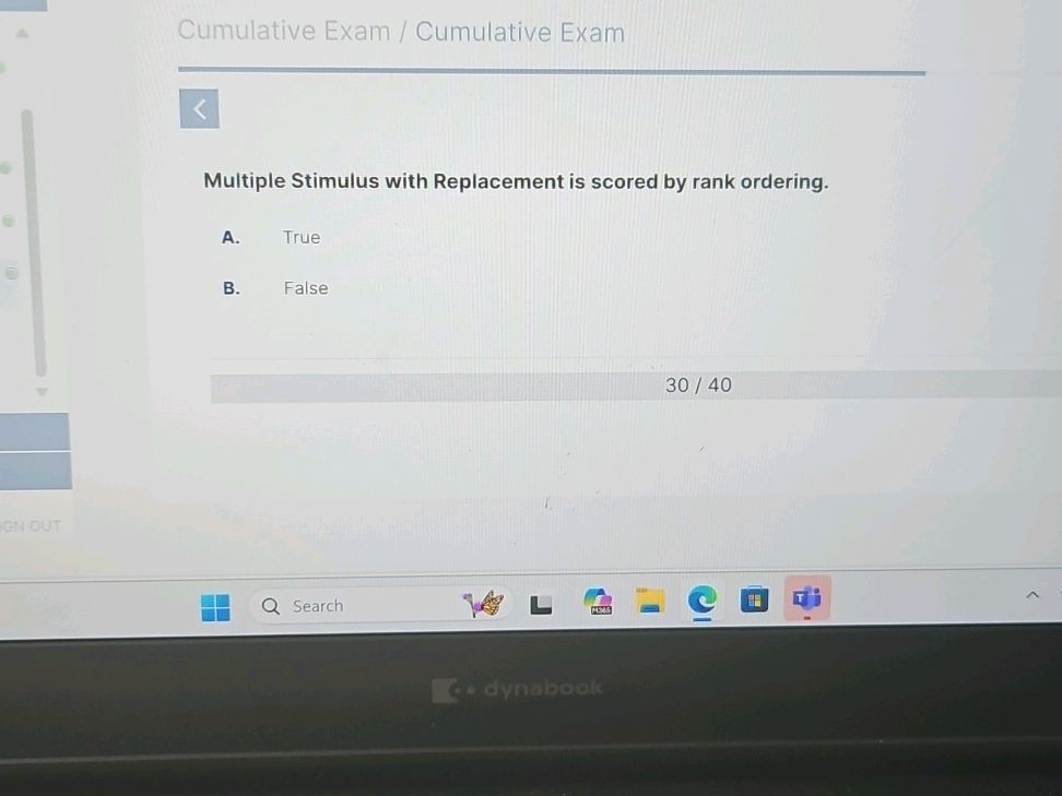 Multiple Stimulus with Replacement is scored | StudyX