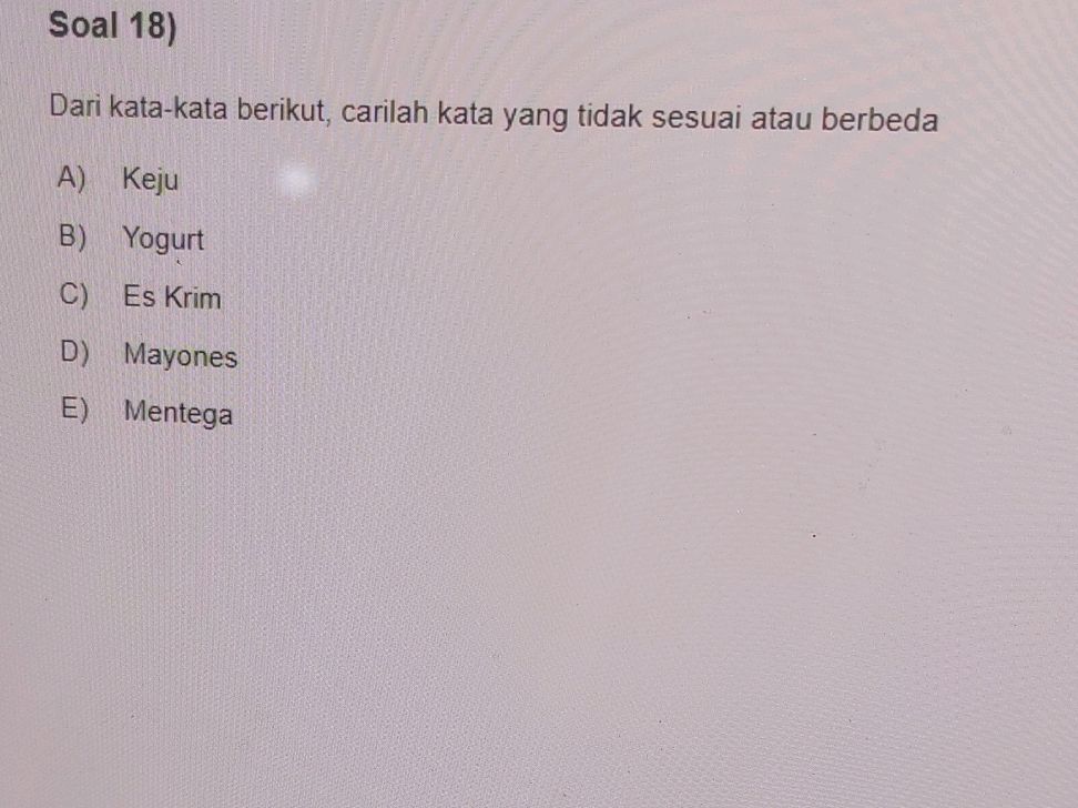 Soal 18) Dari kata-kata berikut, carilah | StudyX