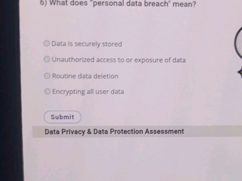 6) What does "personal data breach" mean? | StudyX