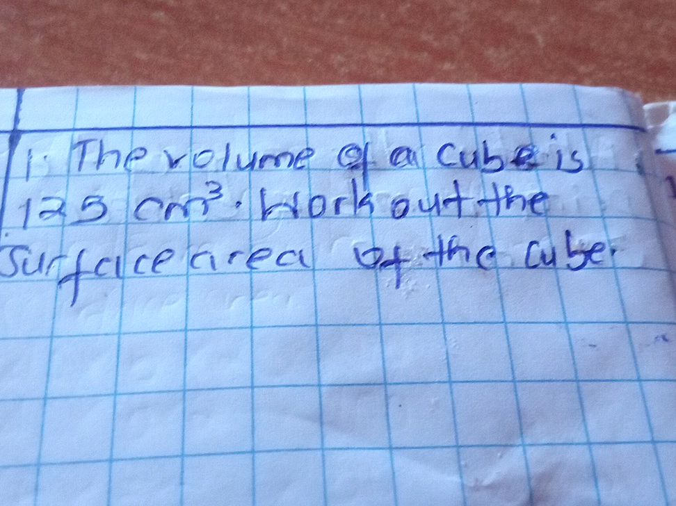 1. The volume of a cube is 125 cm³. Work out | StudyX