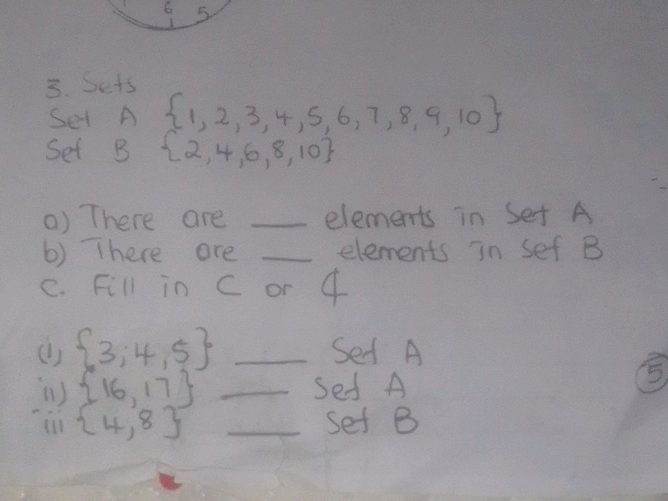 3. Sets Set A {1,2,3,4,5,6,7,8,9,10} Set B | StudyX
