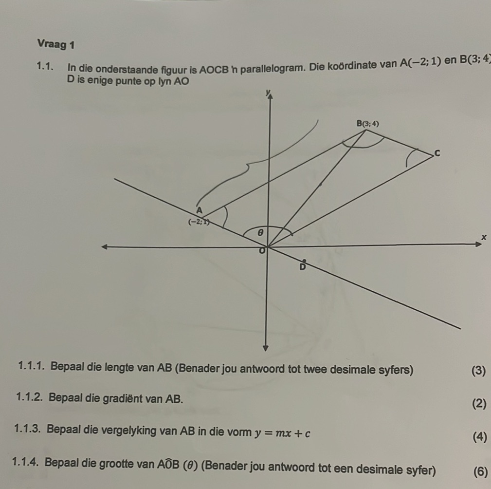 Vraag 1 1.1. In die onderstaande figuur is | StudyX