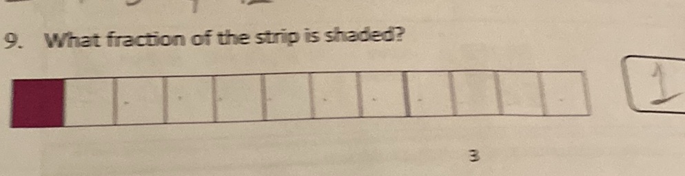 9. What fraction of the strip is shaded? | StudyX