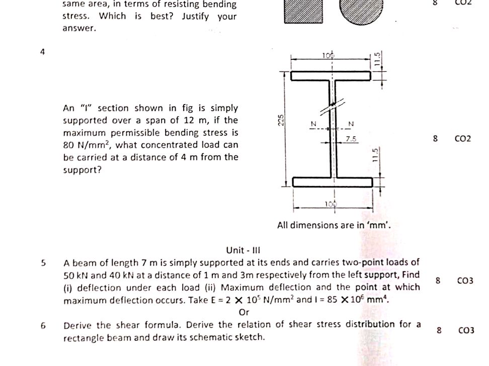 An "I" section shown in fig is simply | StudyX