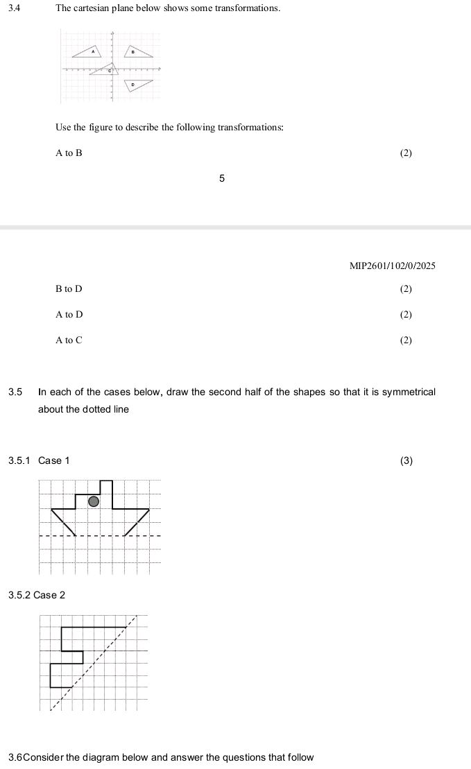 3.4 The cartesian plane below shows some | StudyX