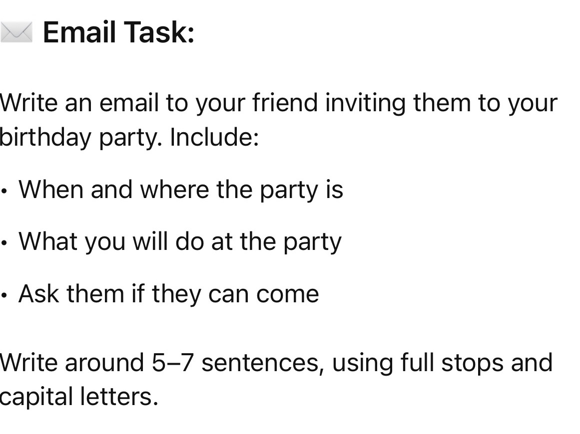 Email Task: Write an email to your friend | StudyX