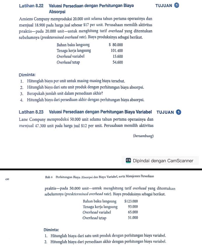 Latihan 8.22 Valuasi Persediaan dengan | StudyX