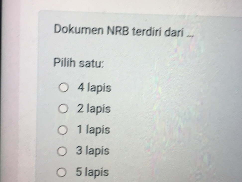 Dokumen NRB terdiri dari ... Pilih satu: 4 | StudyX