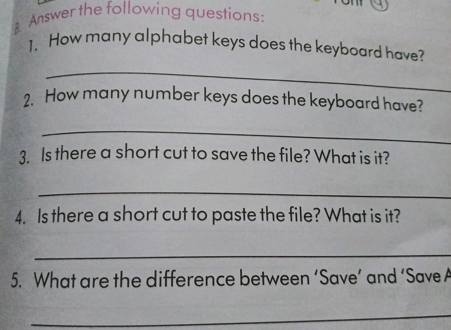 1. How many alphabet keys does the keyboard | StudyX