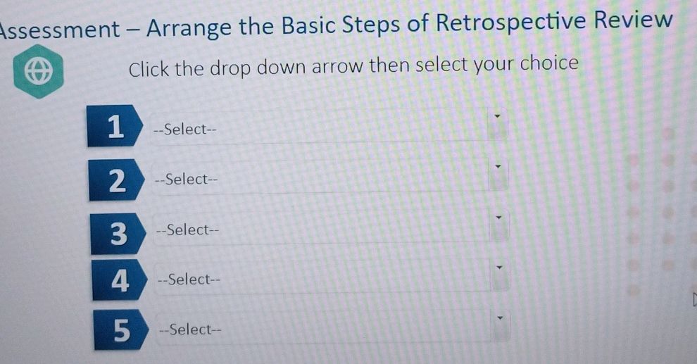 Arrange the Basic Steps of Retrospective | StudyX