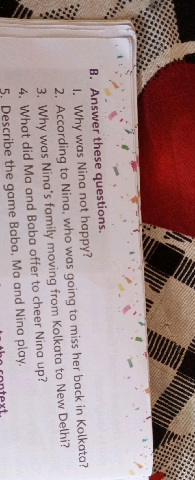 B. Answer these questions. 1. Why was Nina | StudyX