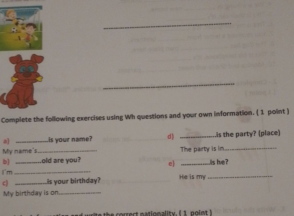 Complete the following exercises using Wh | StudyX
