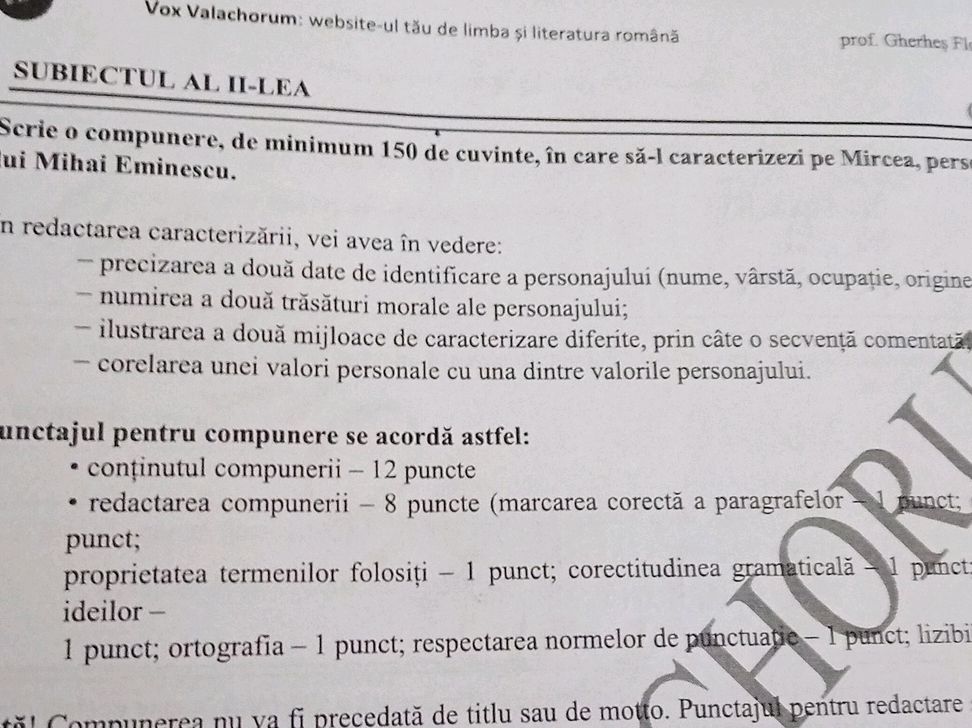 Scrie o compunere, de minimum 150 de | StudyX
