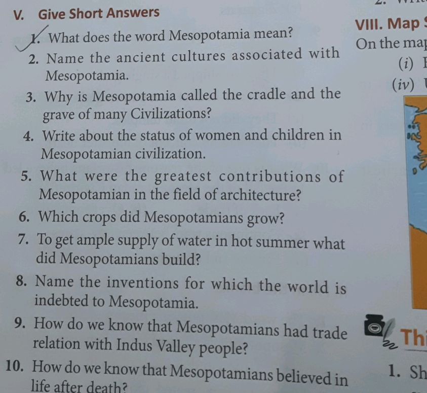 V. Give Short Answers 1. What does the word | StudyX