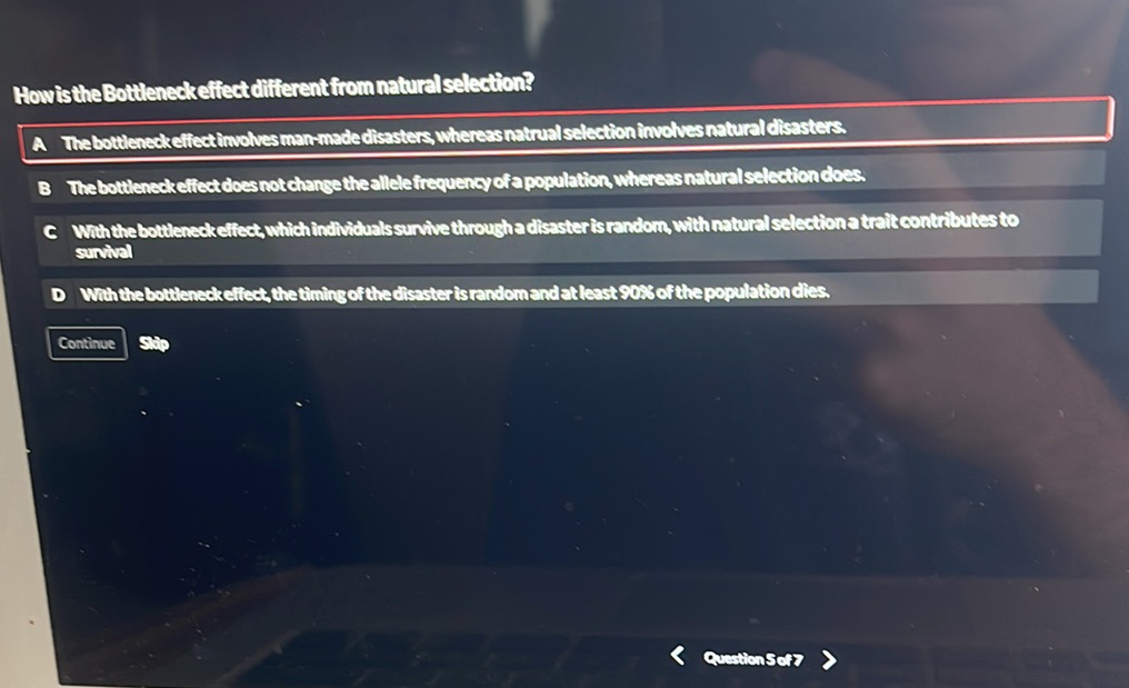 How is the Bottleneck effect different from | StudyX