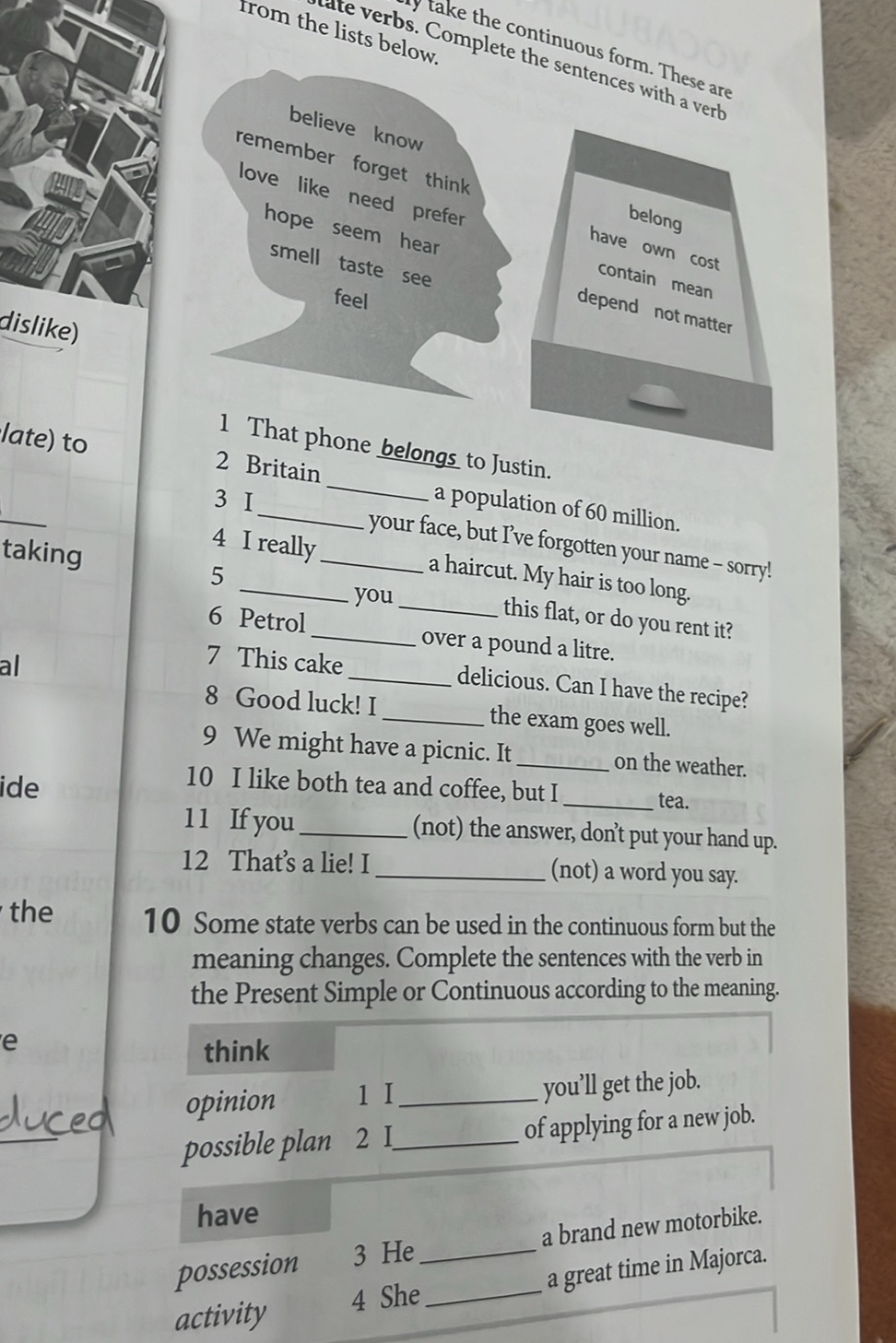 Complete the sentences with a verb from the | StudyX