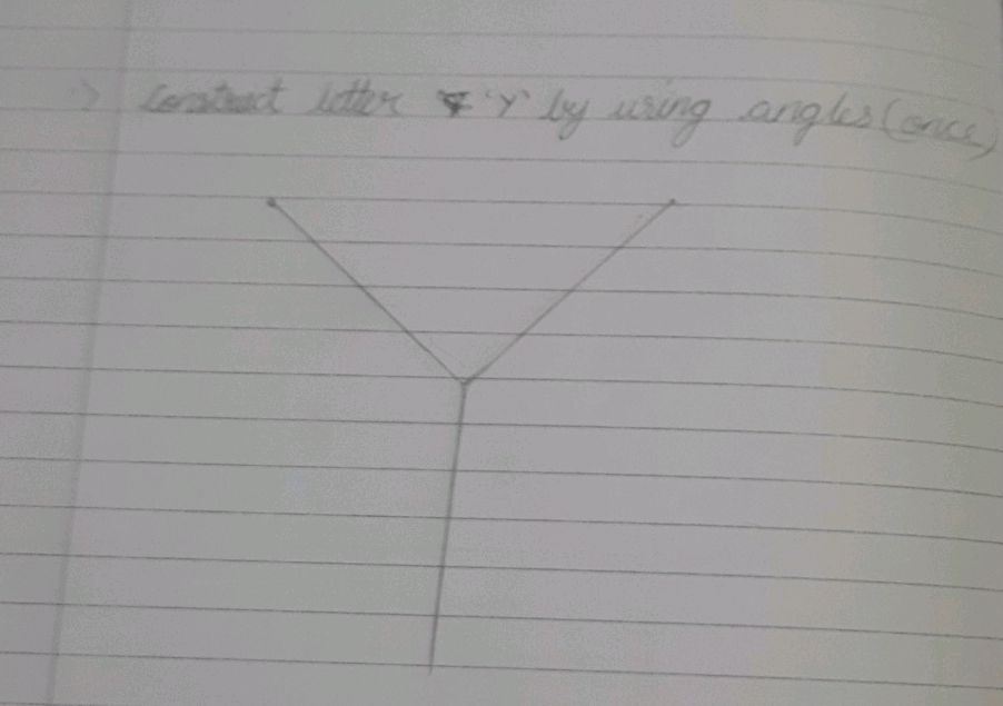 > Construct letter 'Y' by using angles | StudyX