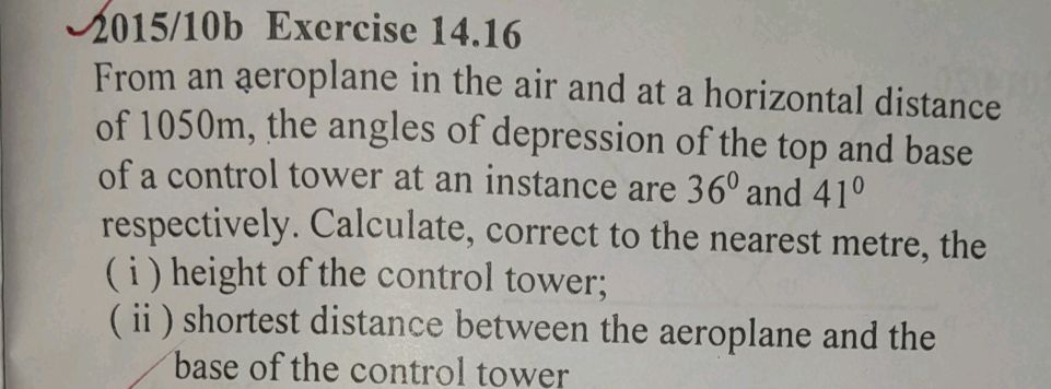 From an aeroplane in the air and at a | StudyX
