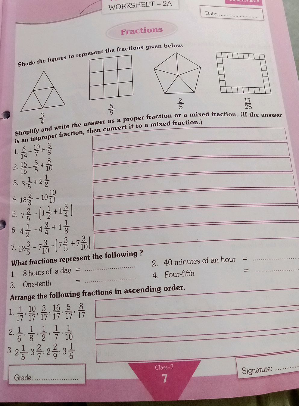 Shade the figures to represent the fractions | StudyX