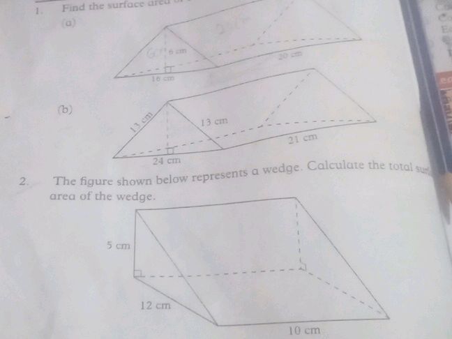 1. Find the surface area of (a) (b) 2. The | StudyX