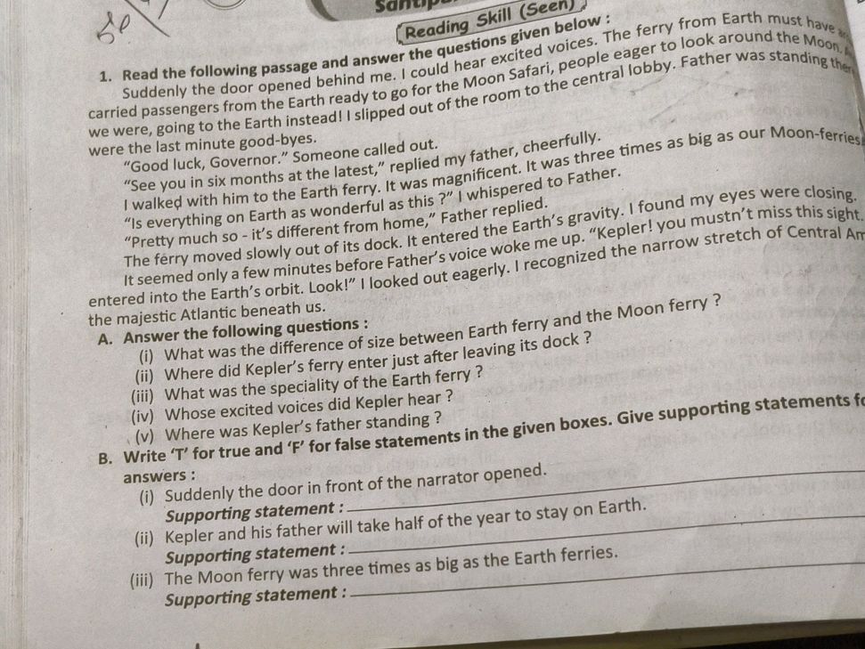 1. Read the following passage and answer the | StudyX
