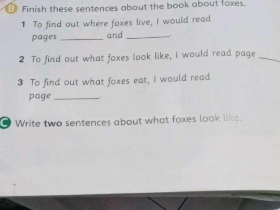 B Finish these sentences about the book | StudyX