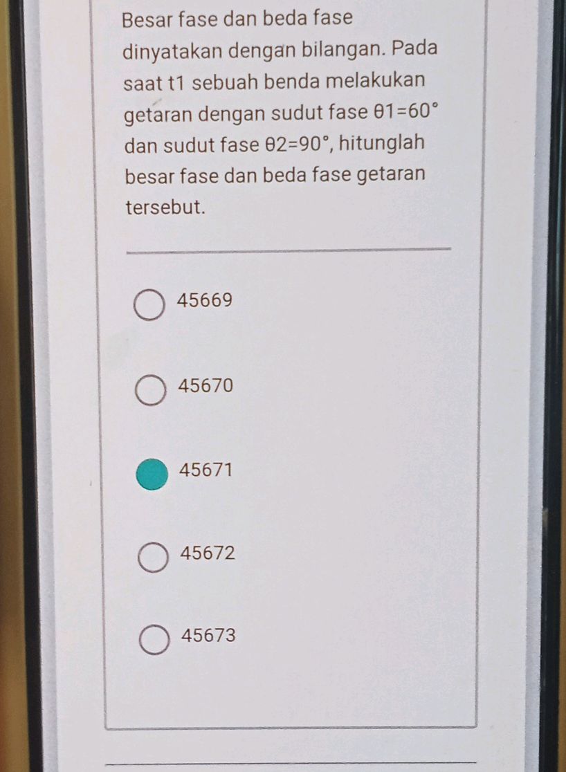 Besar fase dan beda fase dinyatakan dengan | StudyX