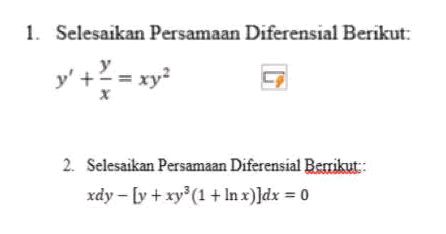 1. Selesaikan Persamaan Diferensial Berikut: | StudyX